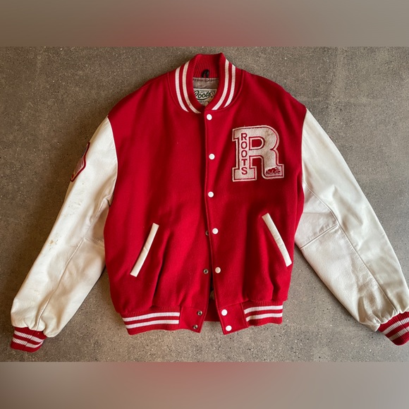 Roots | Jackets & Coats | Roots Red Letterman Jacket 997 Usa Adult Xl ...
